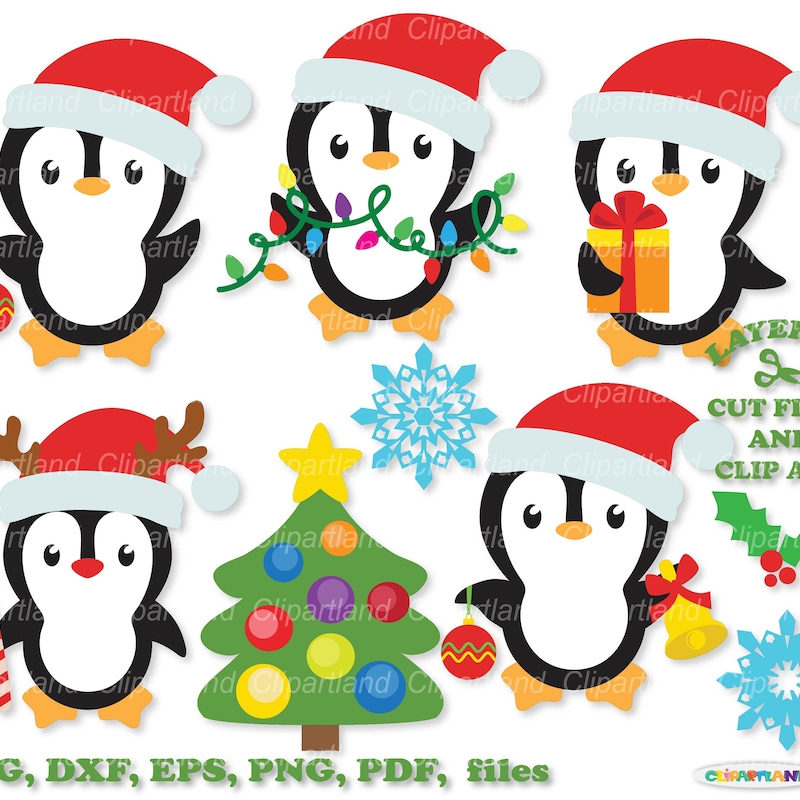 Christmas Penguin Svg - Etsy