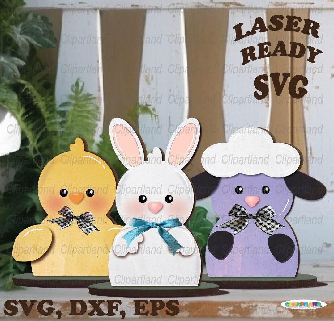 INSTANT Download. Cute Easter Bunny, Chick and Lamb Shelf Sitters on ...