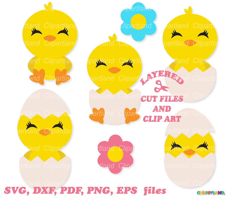 Cute Easter Chicks Clip Art and Cut Files (digital Download) - Etsy