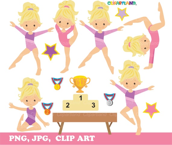 INSTANT Download. Girls Gymnasts Clip Art. Cgym_16. Personal | Etsy
