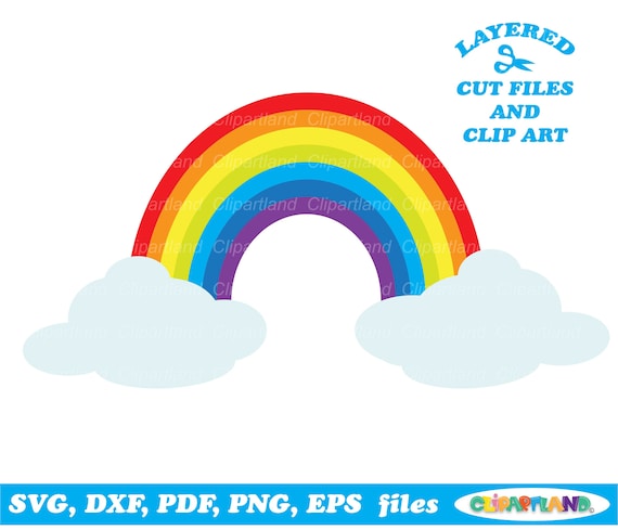 INSTANT Download. Colorful Rainbow Cut Files and Clip Art. | Etsy