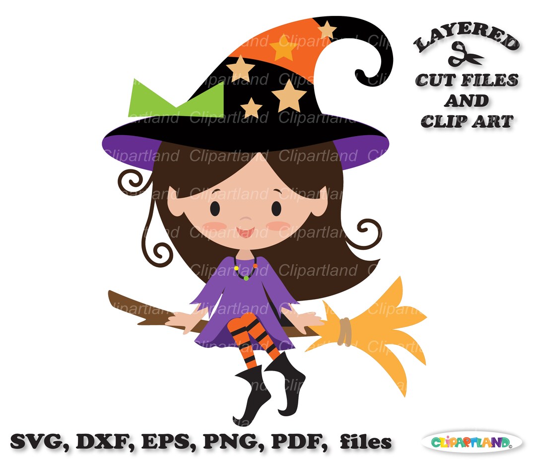INSTANT Download. Cute Halloween Witch Svg Cut File and Clip Art ...