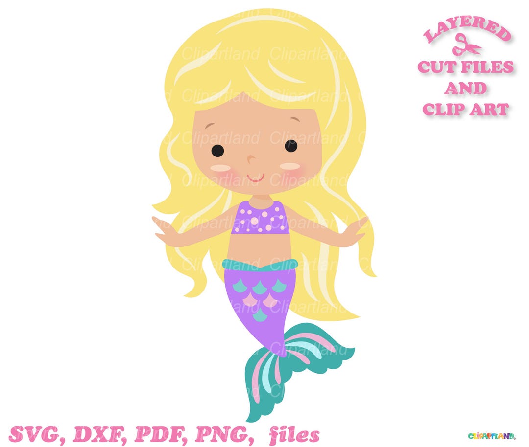 INSTANT Download. Cute Mermaid Cut File and Clip Art. Personal and ...