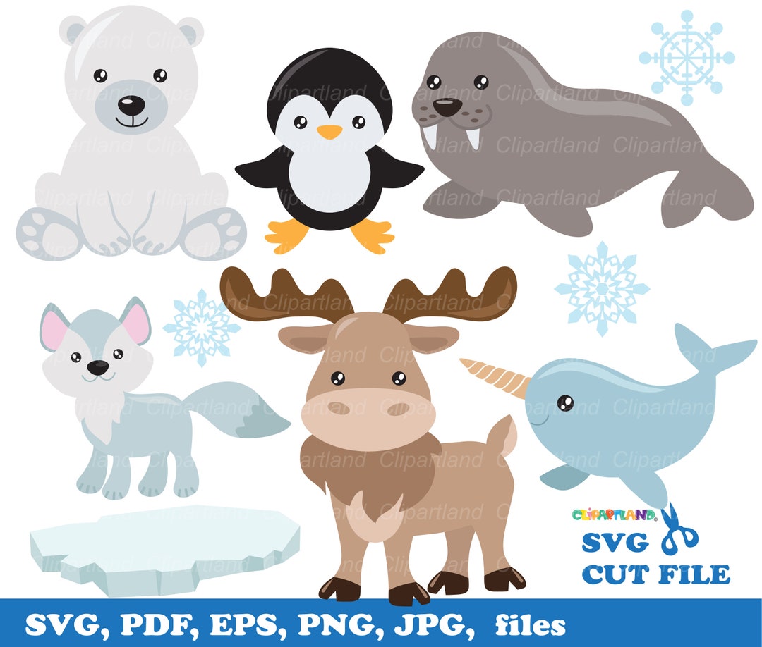 INSTANT Download. Arctic Animal Cut Files. Animal Clip Art. Caa_1 ...