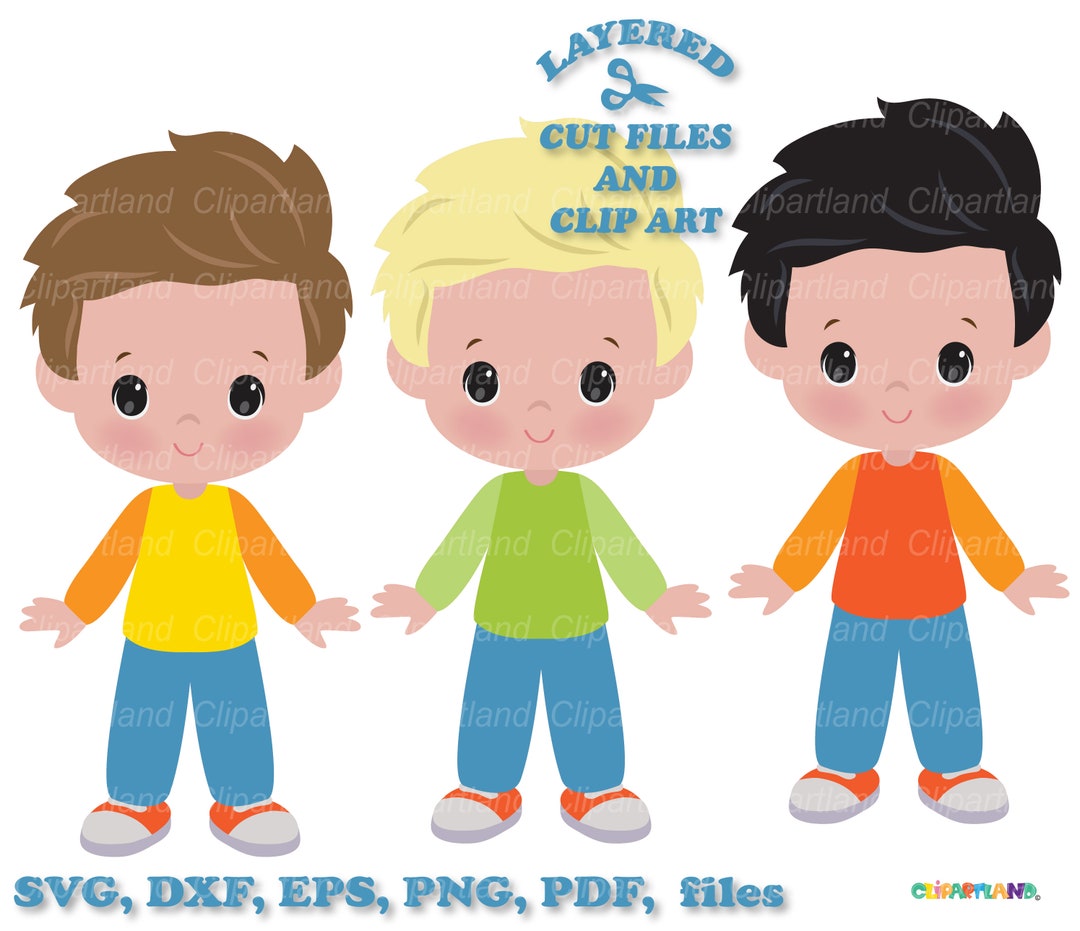 INSTANT Download. Cute Little Boy Cut Files and Clip Art. Personal and ...