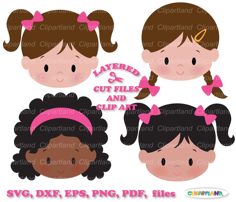 INSTANT Download. Cute Girl Face Svg Cut File and Clip Art. - Etsy