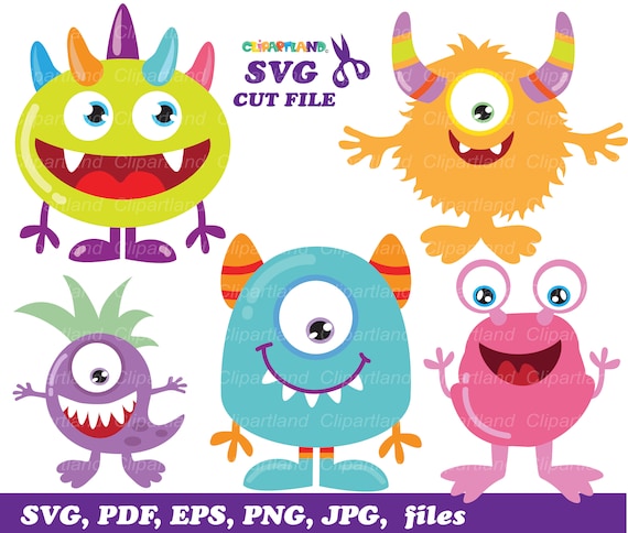 INSTANT Download. Funny Monsters Svg Cut Files. Monster Clip | Etsy