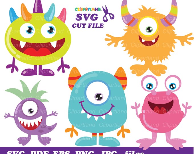 Cartoon Monsters Funny Vol.1 - Svg Cdr Ai Pdf Jpg - Vector Templates ...