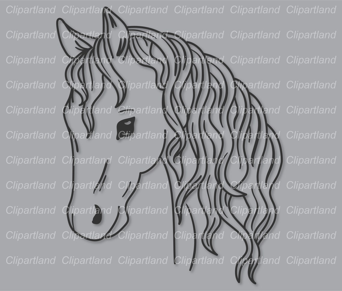 INSTANT Download. Horse Face Outline Svg Cut File and Clip - Etsy