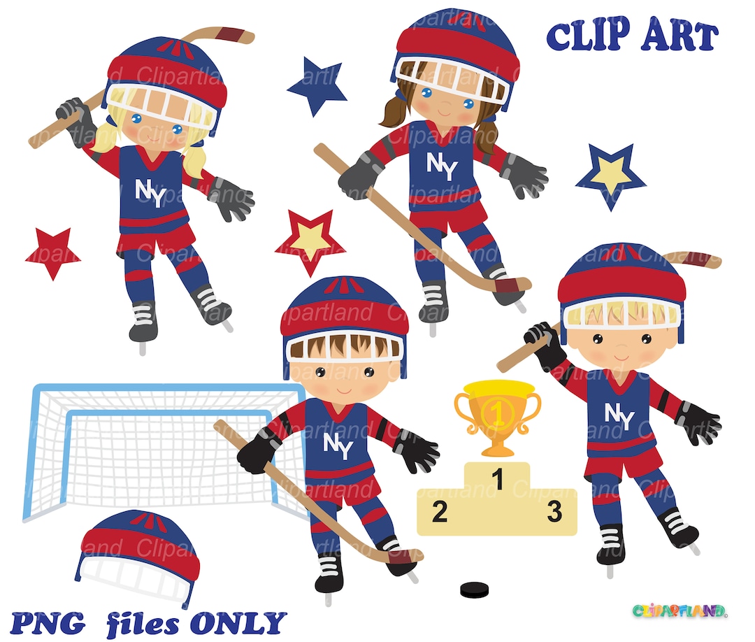 Hockey Players Clip Art: Cute Kids PNG (digital Download) - Etsy