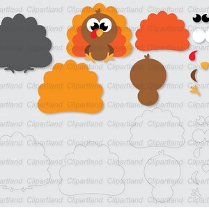 INSTANT Download. Thanksgiving. Cute Turkey Svg Cut Files and Clip Art ...
