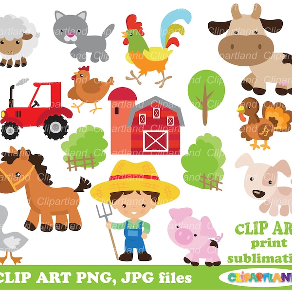 Farm Animal Clip Art - Etsy