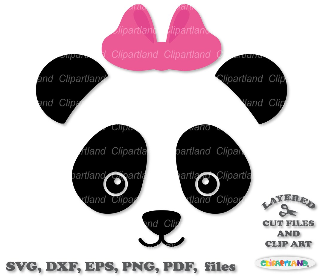 INSTANT Download. Cute Panda Face Svg Cut File and Clip Art. Commercial ...