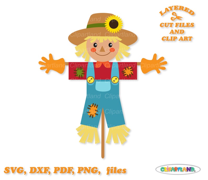 INSTANT Download. Cute Scarecrow Svg Cut File and Clip Art. Commercial ...