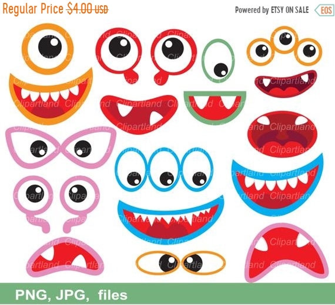 ON SALE INSTANT Télécharger. Yeux de monstre et bouches de | Etsy
