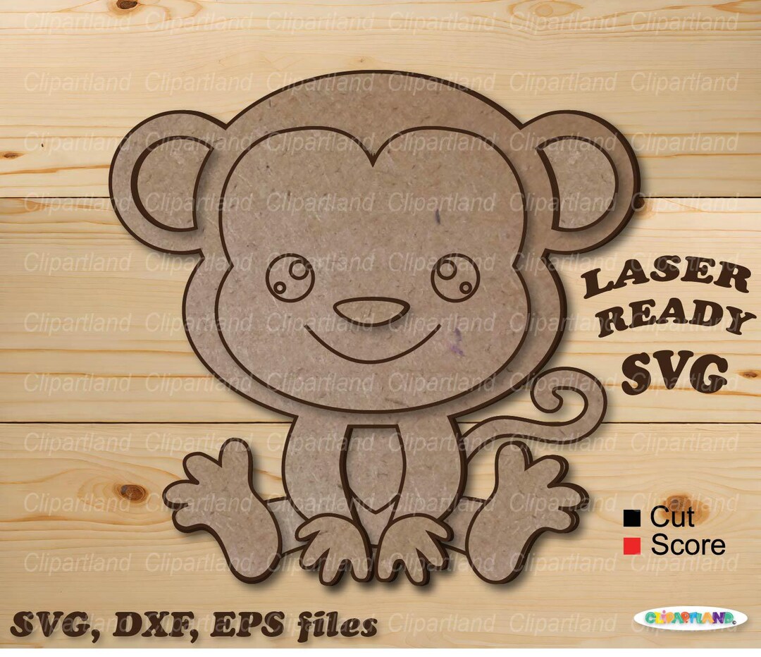 Baby Monkey SVG, Laser Cut File, Paintable DIY Kit (digital Download ...