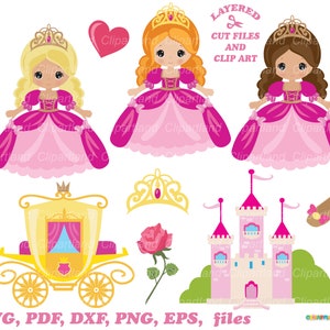 INSTANT Download. Pretty Princess Cut File and Clip Art Svg. Commercial ...