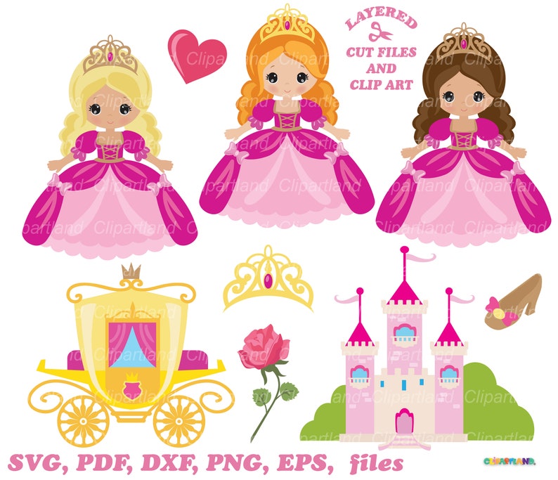 INSTANT Download. Pretty Princess Cut File and Clip Art Svg. - Etsy