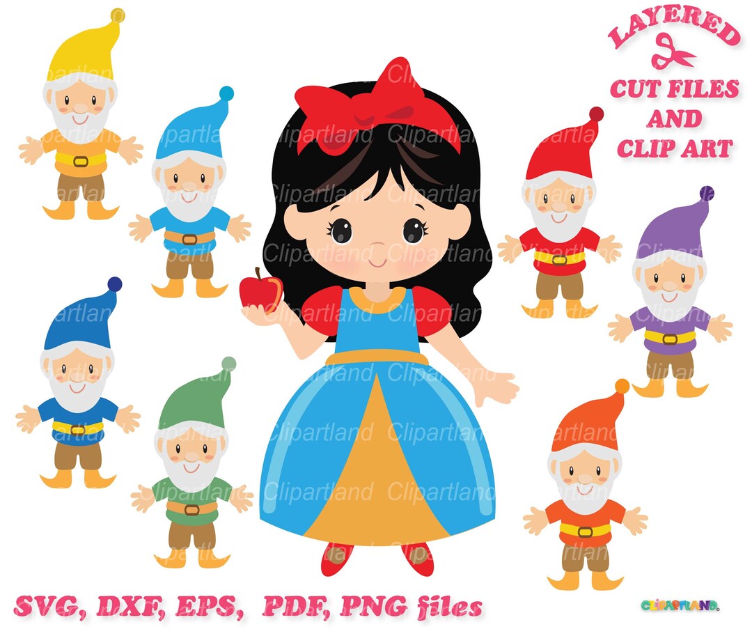 INSTANT Download. Cute Snow White and Seven Dwarfs Classic Fairy Tale ...