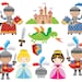 INSTANT Download. Princess, Knight and Dragon Clip Art. Ck_ 3. Personal ...