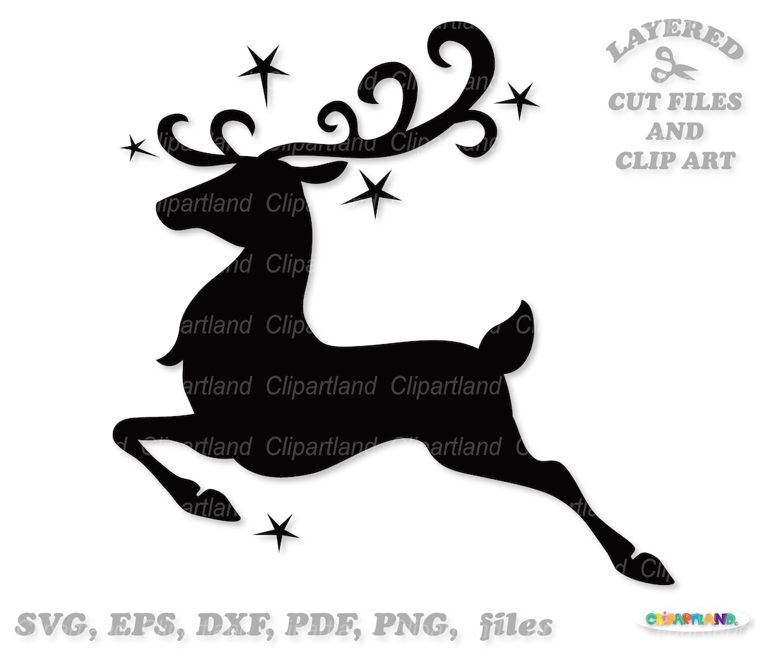 INSTANT Download. Christmas Reindeer Silhouette Svg Cut File and Clip ...