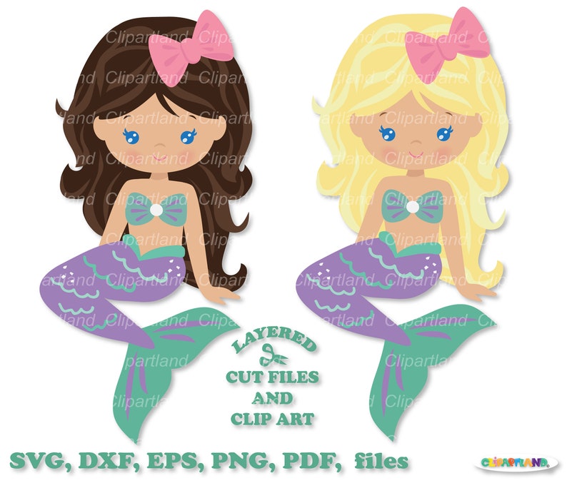 INSTANT Download. Cute Mermaids Svg Cut File and Clip Art. - Etsy