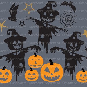 INSTANT Download. Halloween Scarecrow Bundle Svg Cut File and Clip Art ...