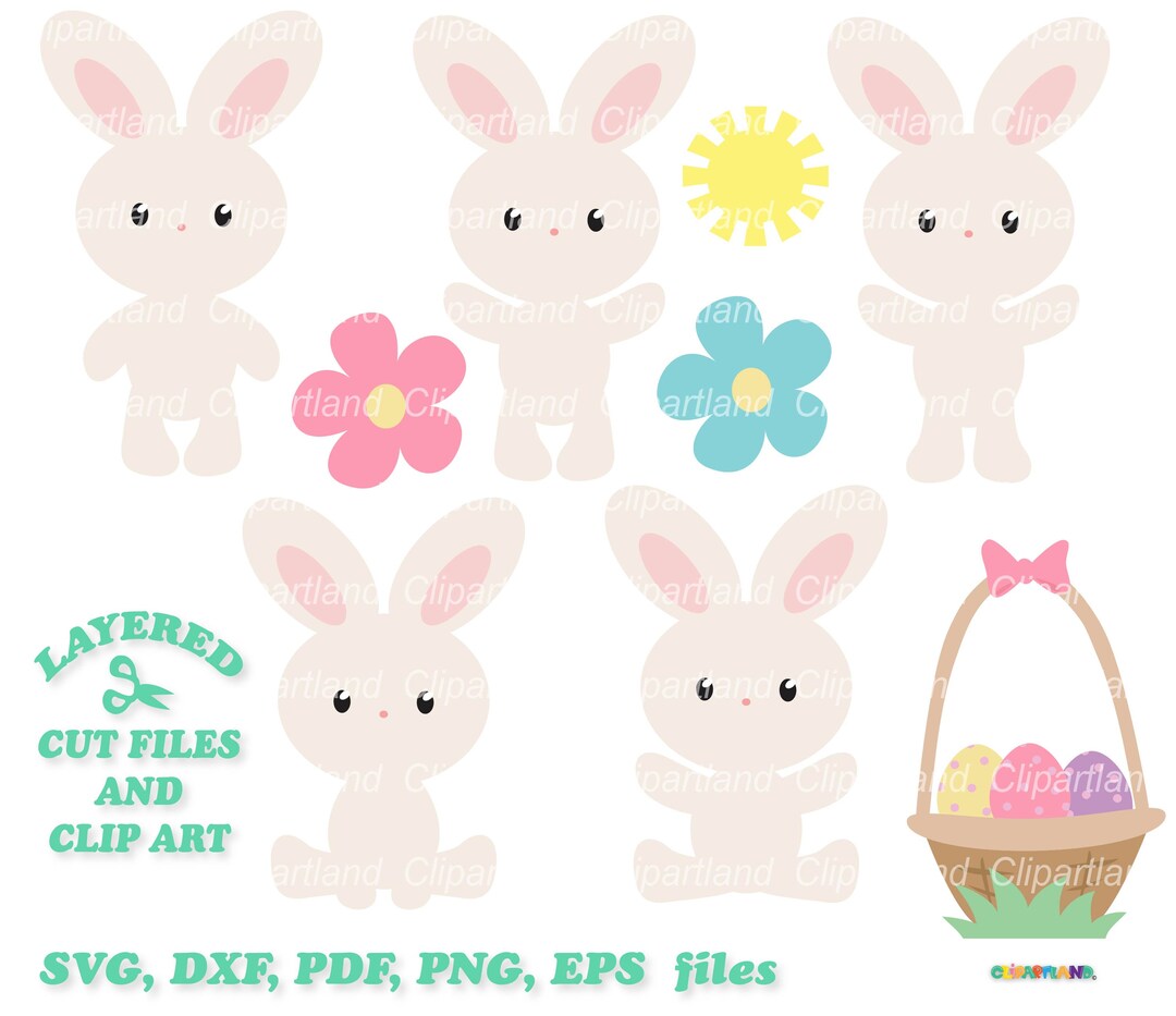 INSTANT Download. Cute Easter Bunny Svg Cut File and Clip Art. Eb_28 ...
