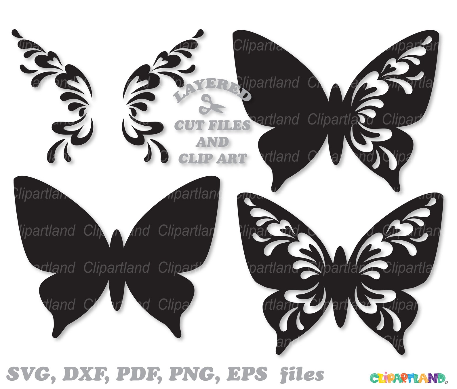 INSTANT Download. Butterfly Svg Cut Files. Butterfly Clip Art. - Etsy