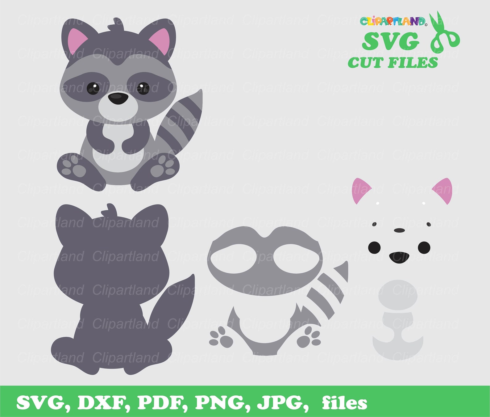 INSTANT Download. Cute Raccoon Svg Cut File and Clip Art. R_1. | Etsy