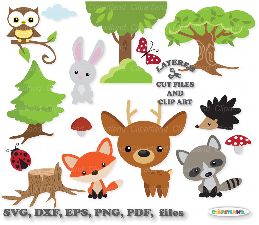 INSTANT Download. Forest Animal Svg Cut File. Forest Friends Clip Art ...