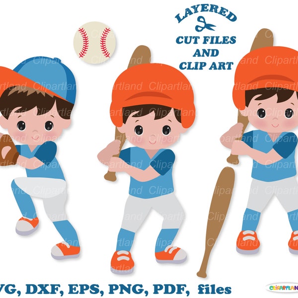 Boy Baseball Player Svg - Etsy