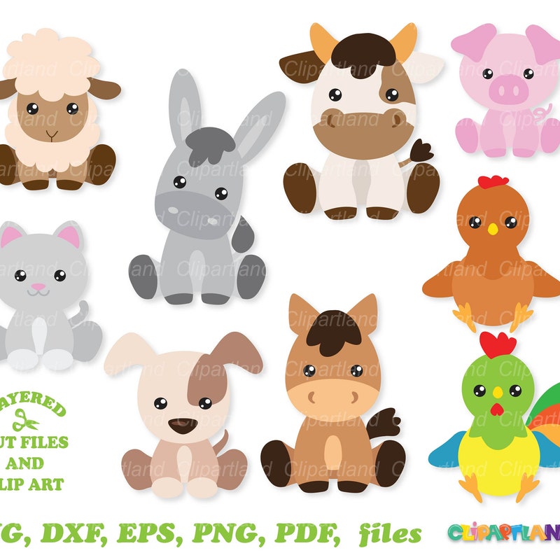 Cute Farm Animals Svg - Etsy