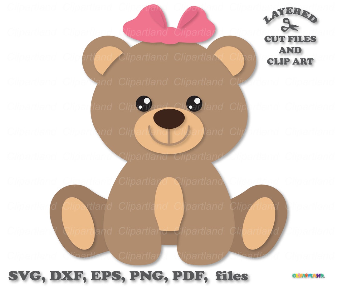 Teddy Bear Girl Clip Art and Cut Files (SVG, PNG, PDF) - Etsy