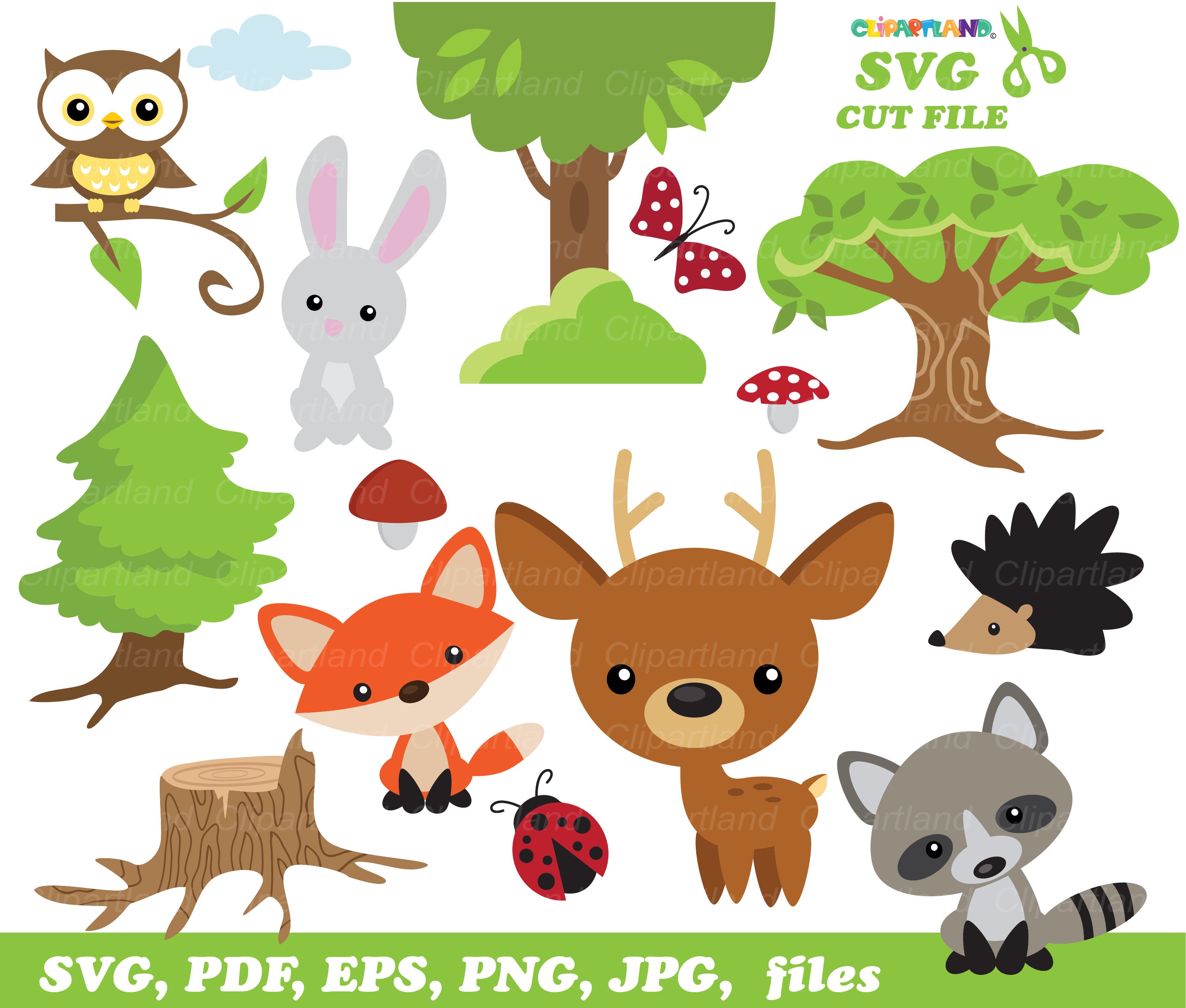 INSTANT Download. Forest animal svg cut file. Forest friends | Etsy