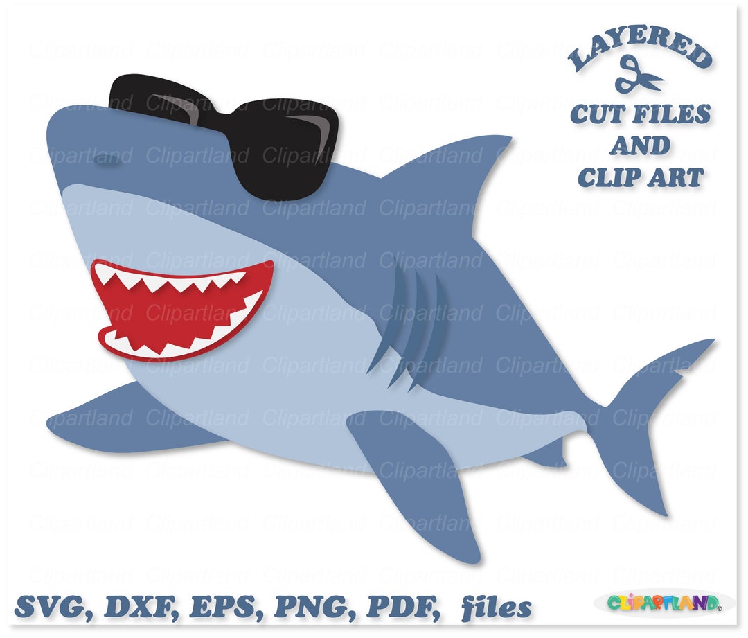 INSTANT Download. Cute Smiling Shark Cut File and Clip Art. Personal ...