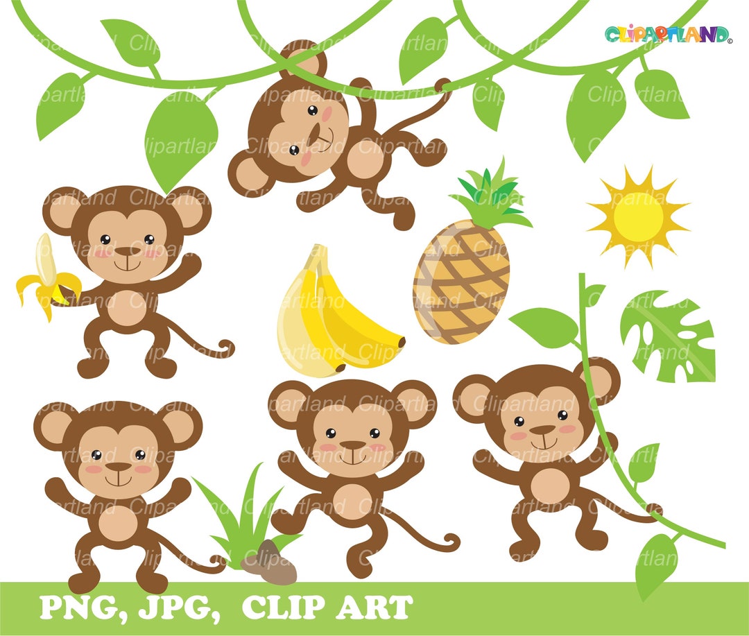INSTANT Download. Cm_13_monkeys. Cute Monkeys Clip Art. Personal and ...