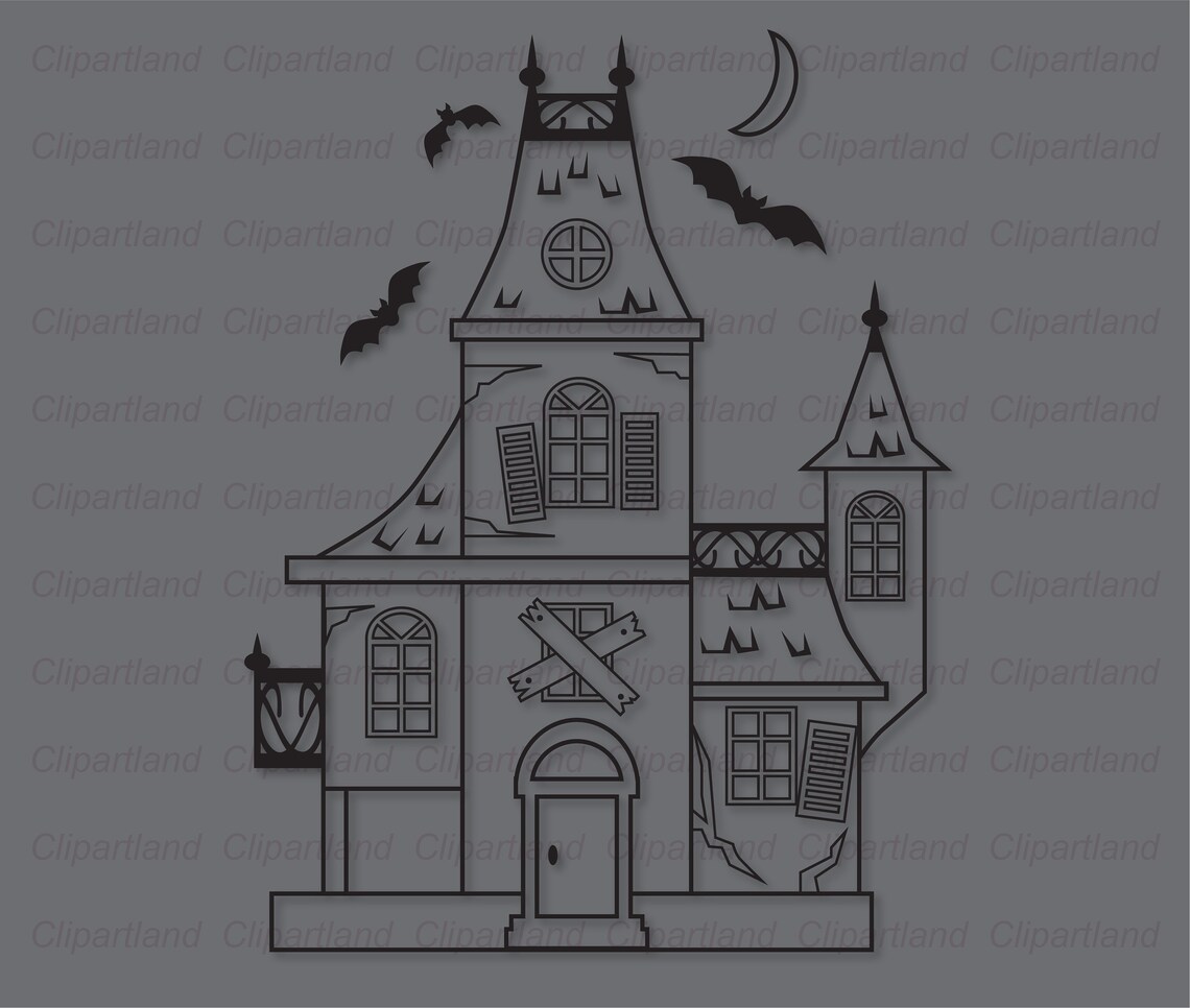 INSTANT Download. Halloween Haunted House Svg Cut File and Clip Art ...