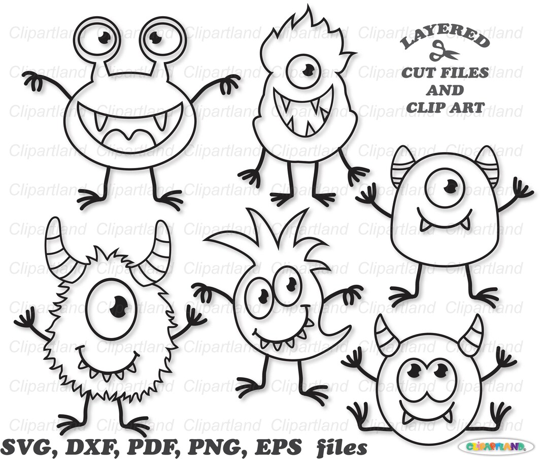 INSTANT Download. Cute Stick Figure Monster Svg Cut File and Clip Art ...