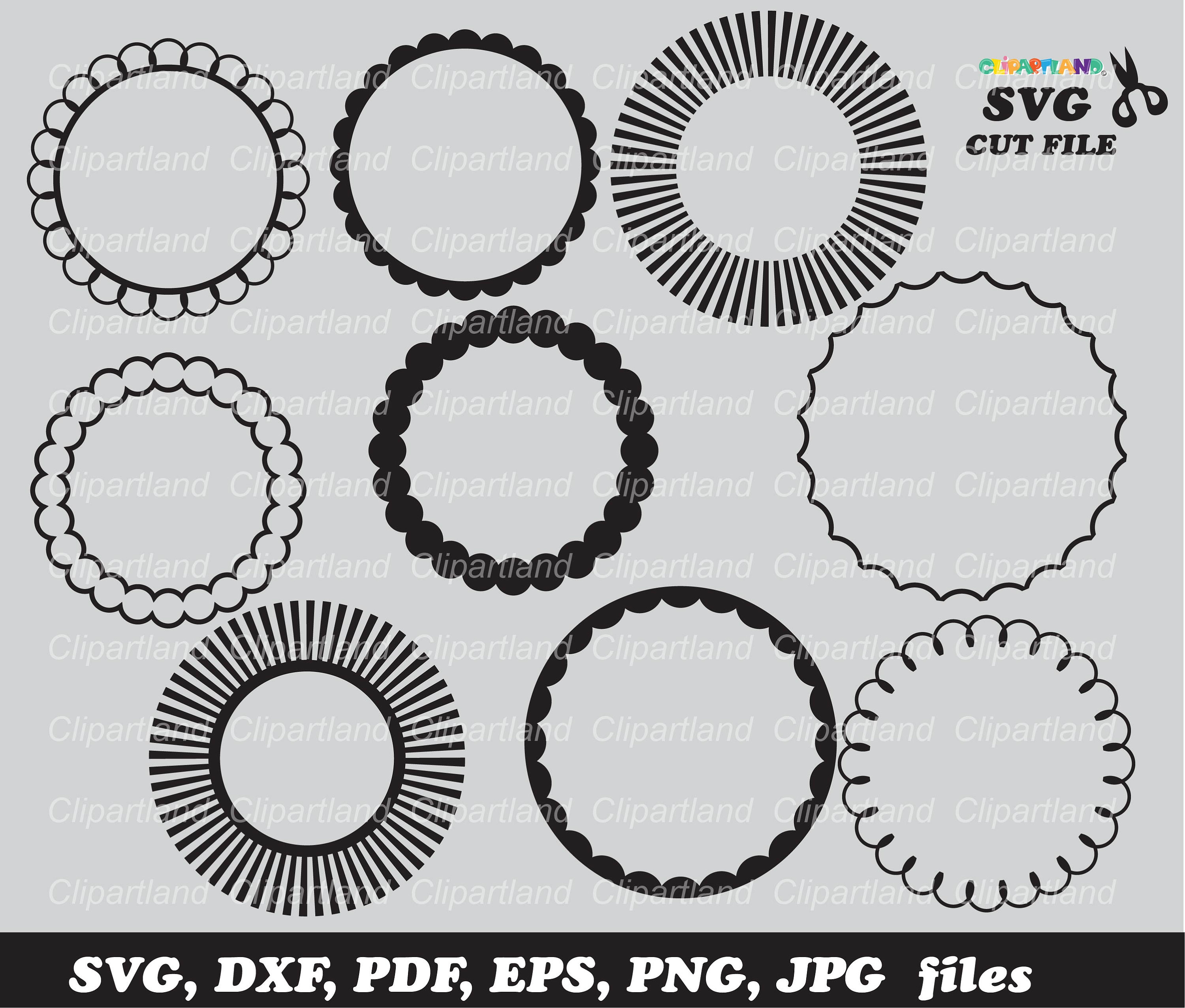 INSTANT Download. Round borders svg cut files. Rb_3. | Etsy