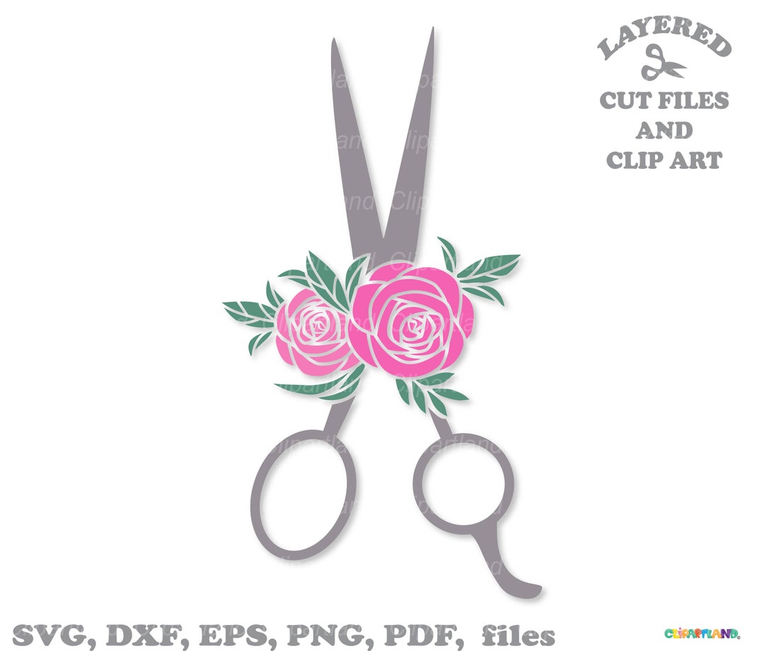 Floral Scissors Stencil SVG Cut File, Clipart (digital Download) - Etsy