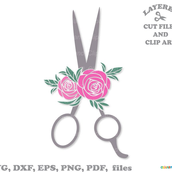 Floral Scissors Svg - Etsy