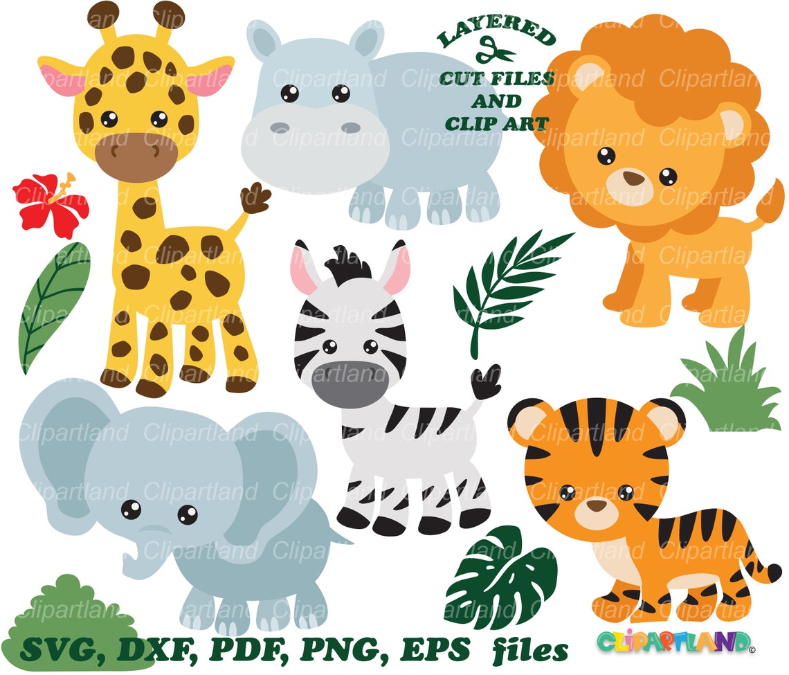 INSTANT Download. Cute Jungle Animal Svg Cut File and Clip - Etsy Canada