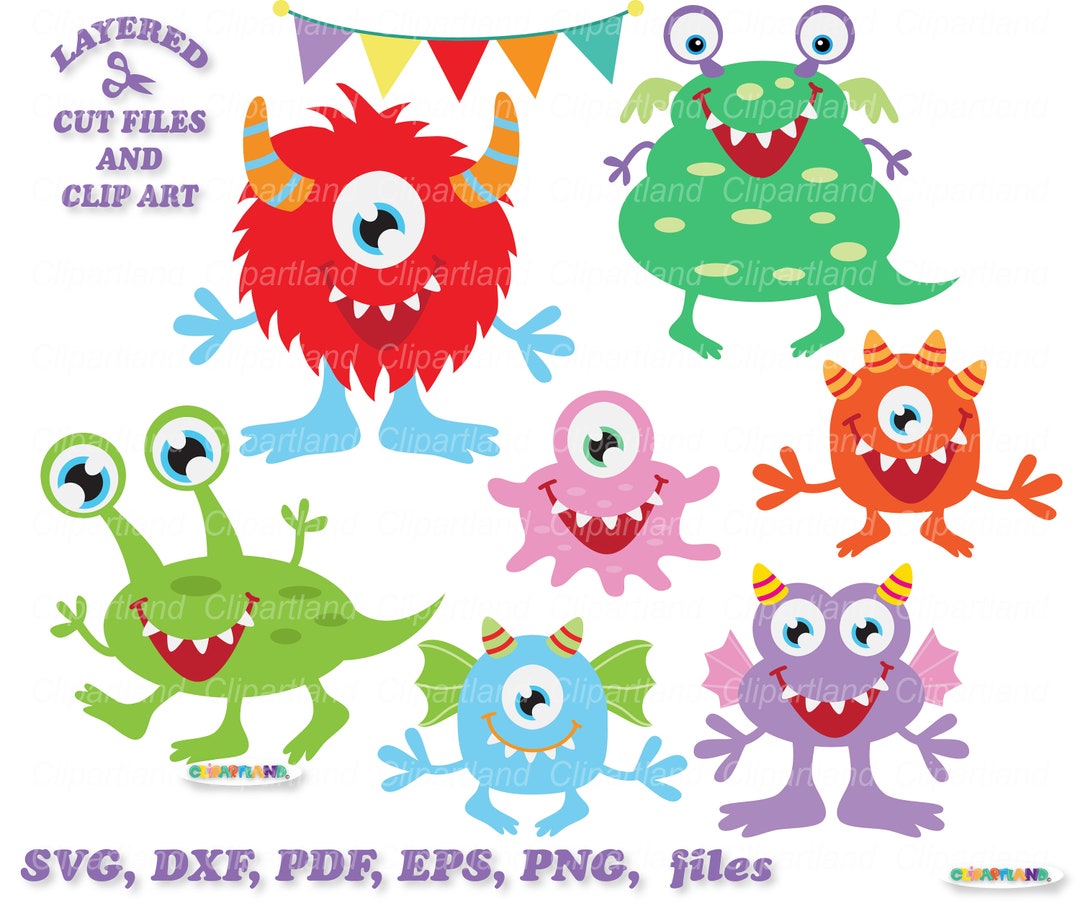 INSTANT Download. Cute Monsters Cut Files and Clip Art. Personal and ...