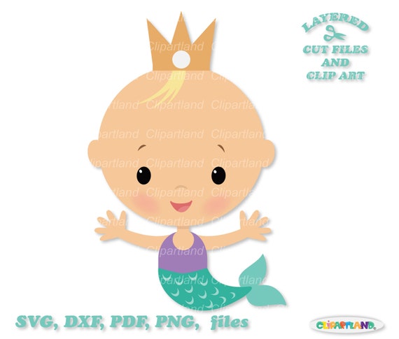 INSTANT Download. Cute Baby Mermaid Svg Cut File and Clip Art. - Etsy