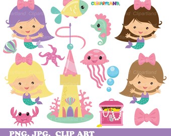 Mermaids Clip Art - Etsy