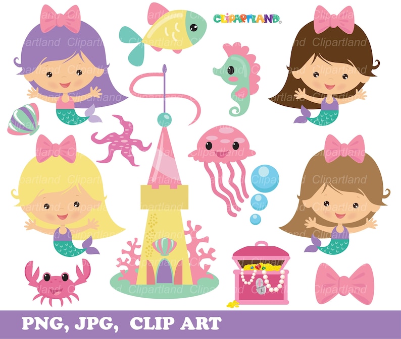 INSTANT Download. Mermaids Clip Art. Cm_68. Personal and - Etsy