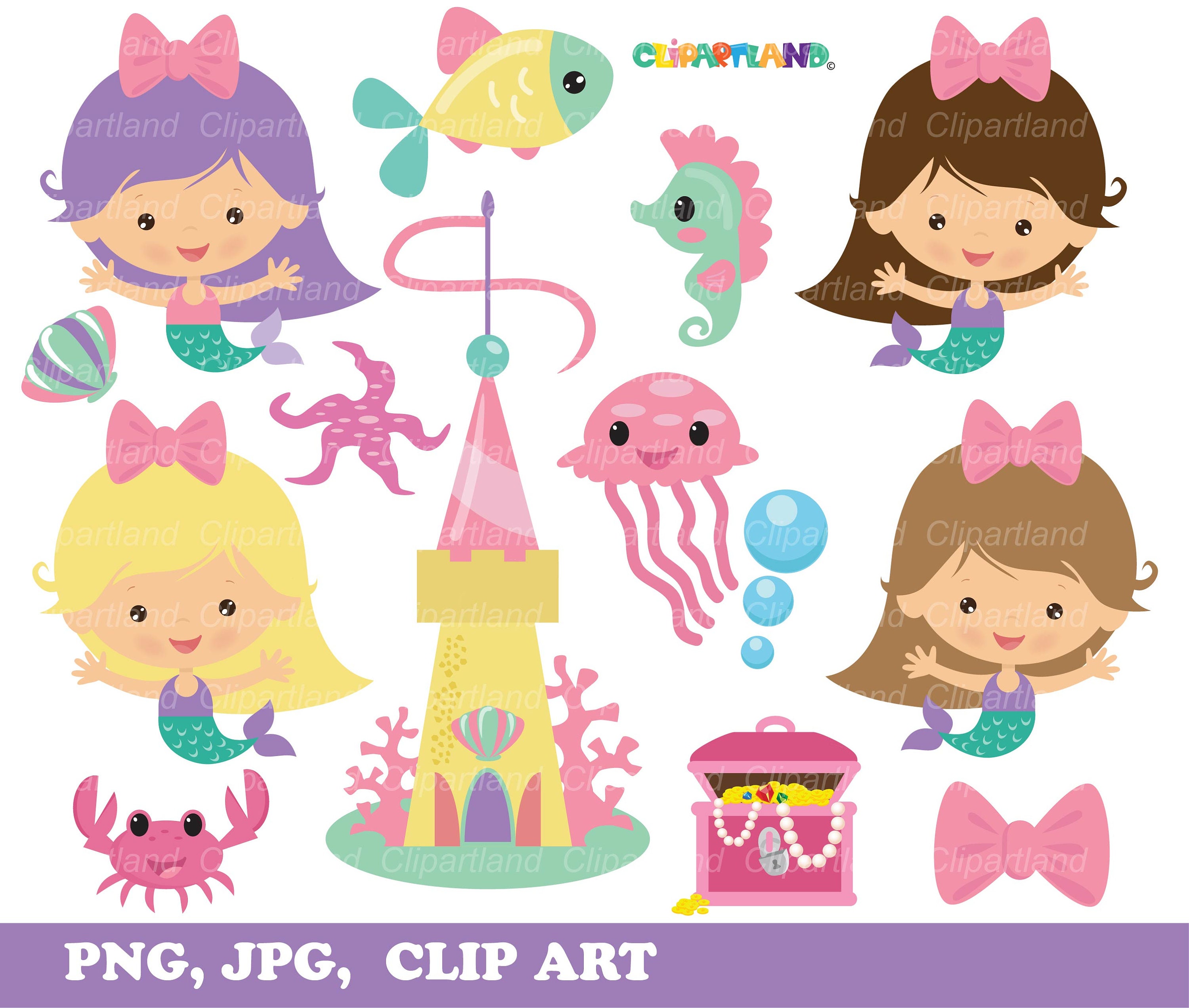 INSTANT Download. Mermaids Clip Art. Cm_68. Personal and - Etsy