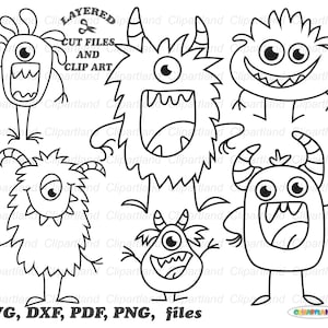 INSTANT Download. Doodle Stick Figure Monsters Bundle Svg Cut Files and ...