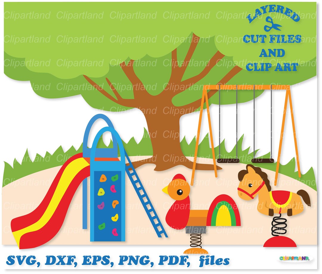 INSTANT Download. Cute Park Playground Cut File and Clip Art. Personal ...
